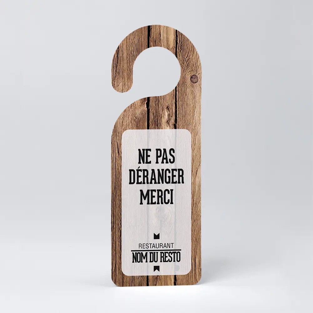 Accroche-porte arrondi Bois | Impression Menu