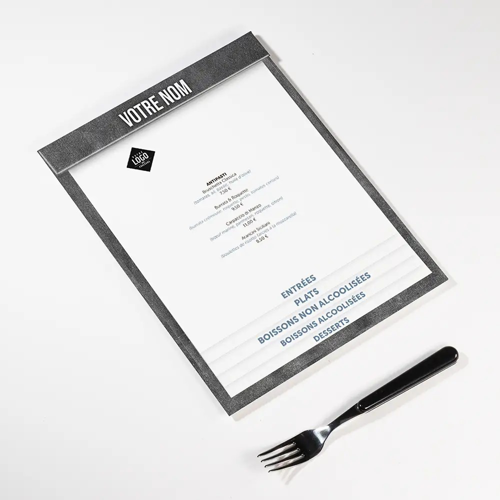 Planche Porte-Menu A4 Vintage | Impression Menu