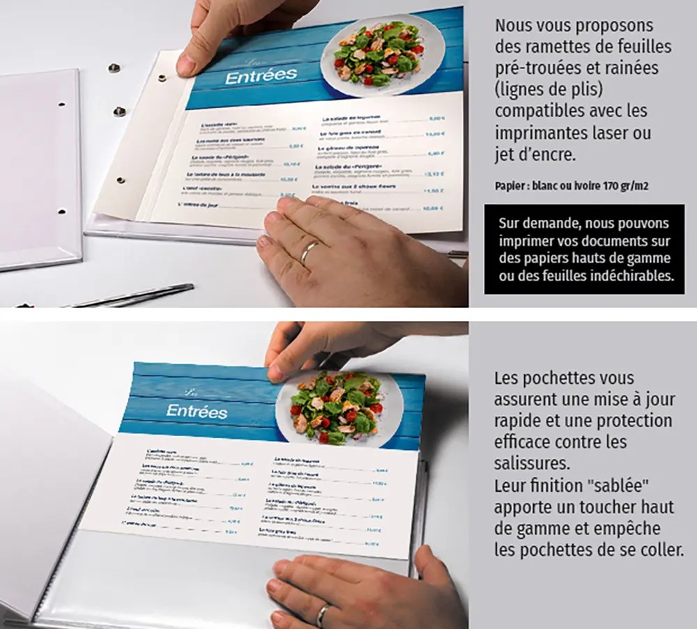 Room directory Carré Reliure vis Logo | Impression Menu